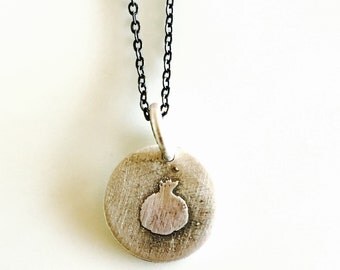 Items similar to Contemporary Sterling Silver Pomegranate Pendant on ...