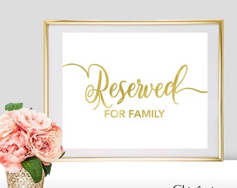 Gold reserved sign | Etsy