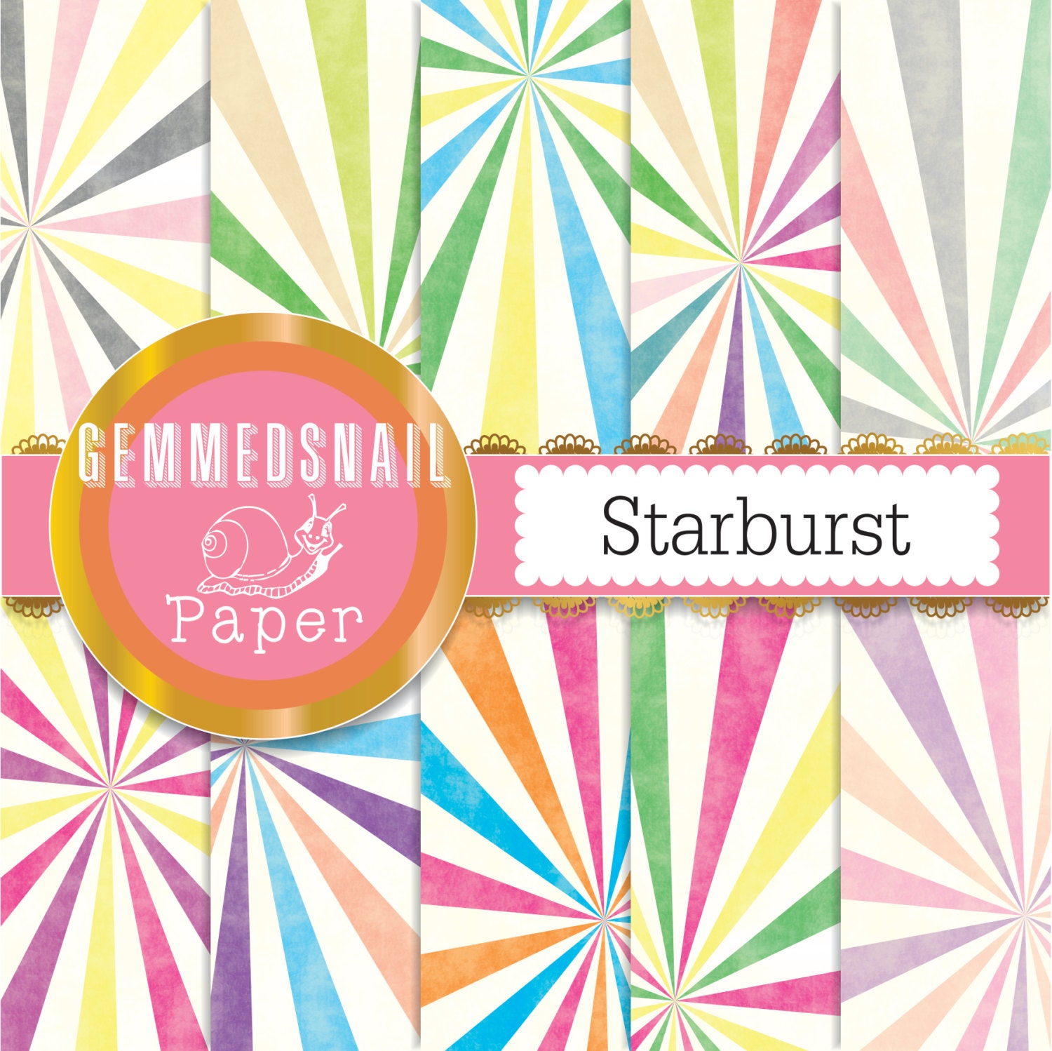 Starburst digital paper 10 starburst backgrounds in brights