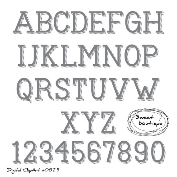 GRAY Alphabet Clip art Digital alphabet digital Alphabets