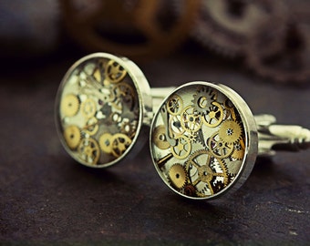 Clockwork cufflinks | Etsy