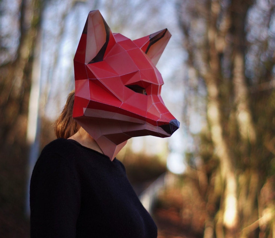 Fox Mask DIY papercraft digital download