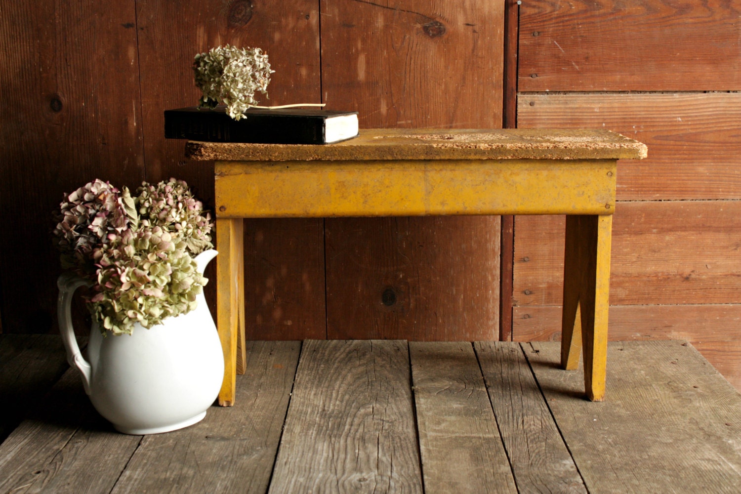 Vintage Wooden Bench, Primitive Wooden Stool, Entryway Bench, Rustic ...