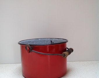 Enamel pot with lid | Etsy