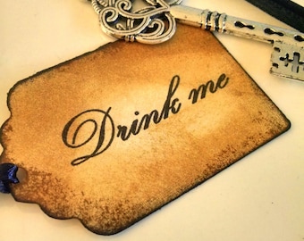 Drink me label | Etsy