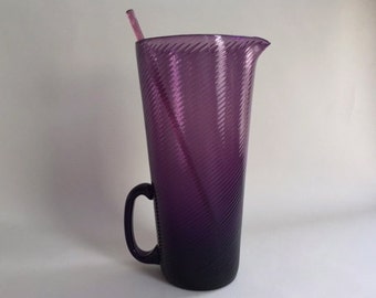 Purple glass pitcher | Etsy