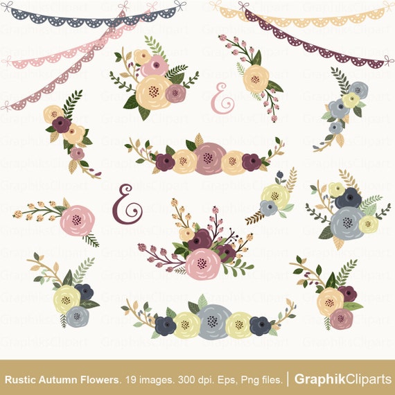 Fall Wedding Flowers Clip Art