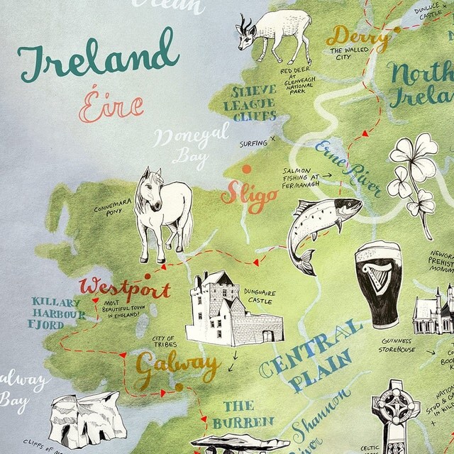 Lovely map illustrations woodland prints and by TheresaGrieben