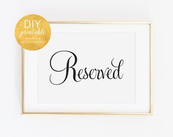 Items similar to Reserved Sign, Reserved Signs for Wedding, Reserved ...