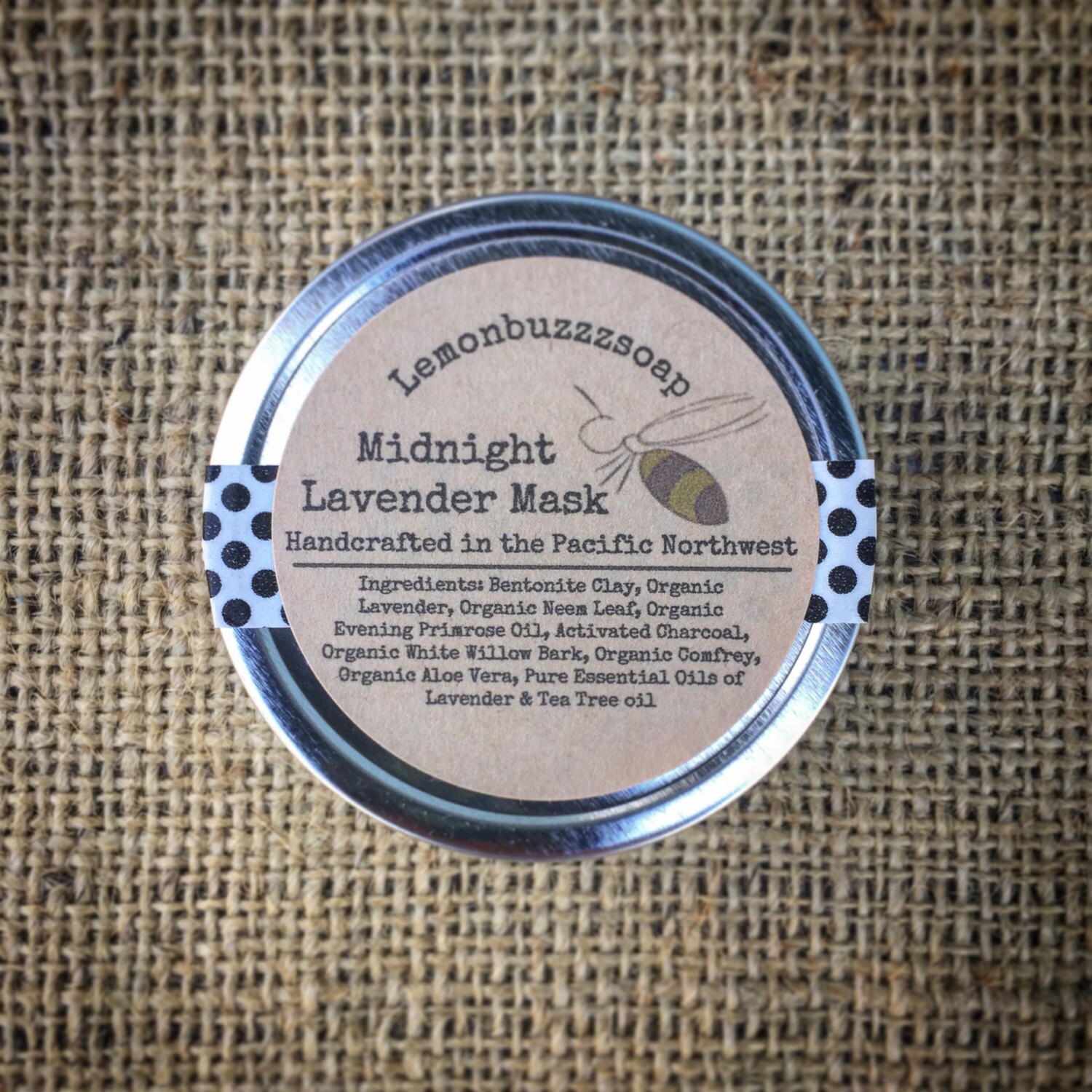 Midnight Lavender Face Mask-Organic Face by lemonbuzzzsoap on Etsy