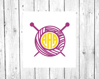 Knitting vinyl decal | Etsy
