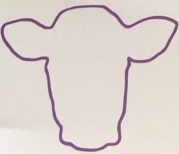Calf Head Outline Decal Glitter Cow Head Outline Cow Head
