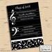 Music Theme Graduation Party Invitation 5x7 Grad Invite