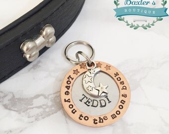 Moon dog tag | Etsy