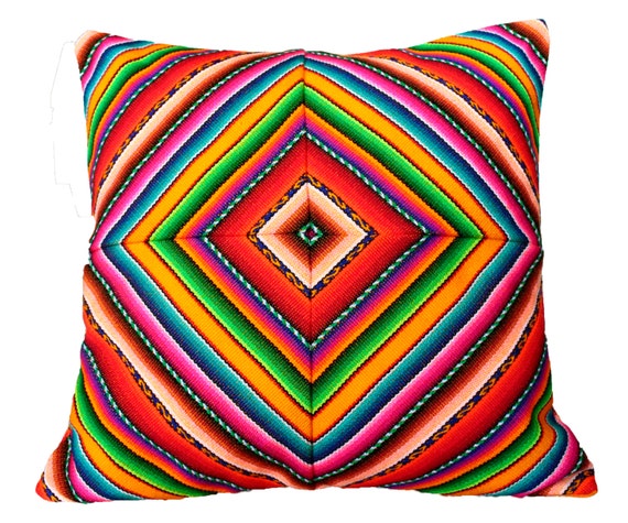 PERUVIAN CUSHION COVER throw pillow Peruvian ethnic by k9feline