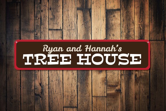 Tree House Sign Personalized Kid Name Bedroom Sign Custom