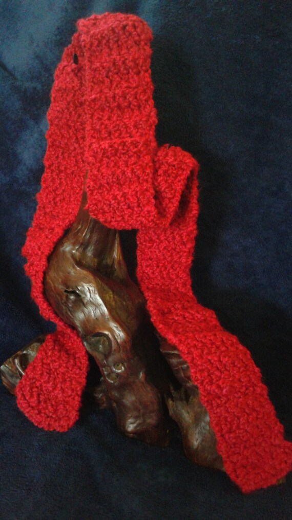 Items similar to Red Scarf- Handmade crochet: snow, outdoor, camping ...