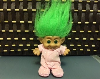Green hair troll | Etsy