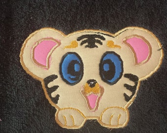 Tiger front and back machine embroidery applique designs