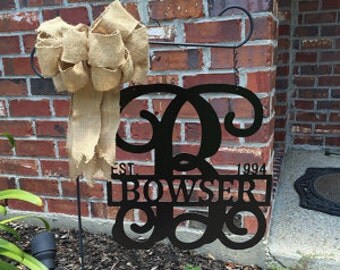 Monogram garden flag | Etsy