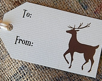Reindeer gift tags | Etsy