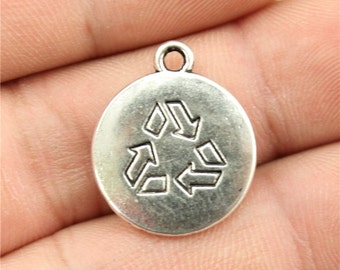 Recycle symbol charm | Etsy