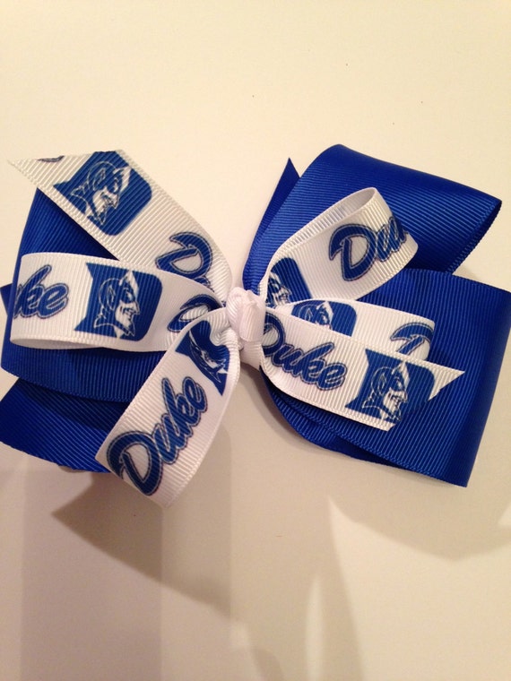 DUKE Hair Bow Blue Devils Bow Duke University Hair Bow Duke