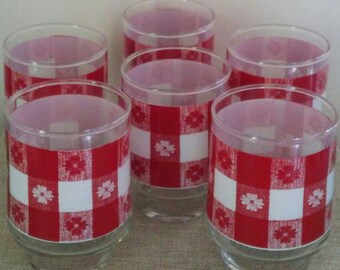 Unique red drinking glasses related items | Etsy