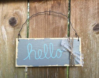 Hello door sign | Etsy