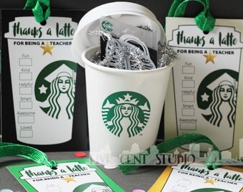 Latte gift tag | Etsy