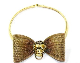 Items similar to Golden Tiny mesh Bow RING adjustable by Pardes israel ...