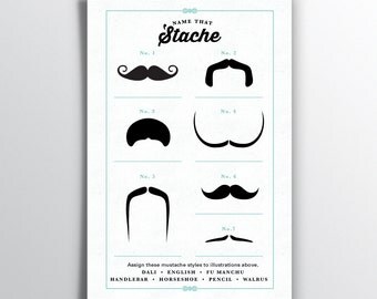 Unique mustache game related items | Etsy