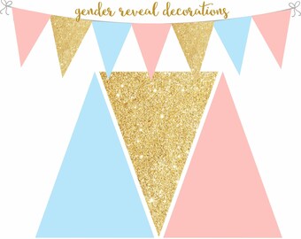 Pink and blue banner | Etsy