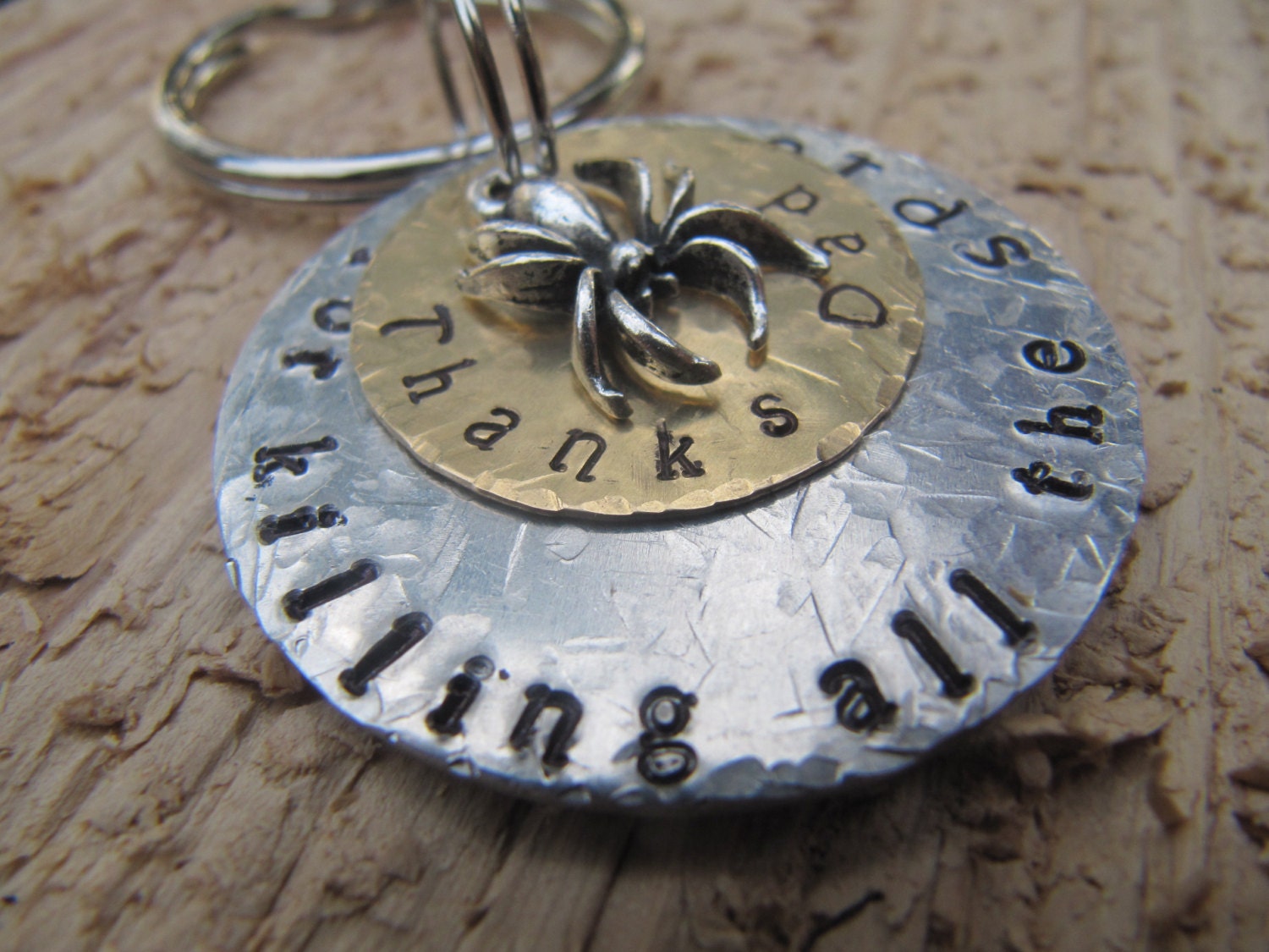 Hand Stamped Key chain//Key chain//Fathers Day by InTheQuiet