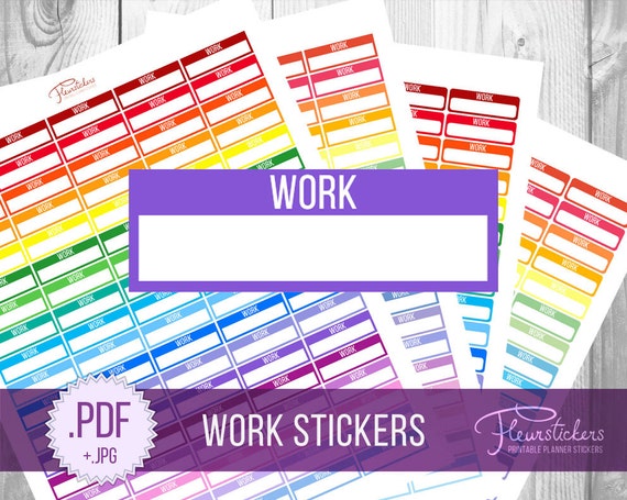 Printable Work Stickers Work Schedule Work printable planner