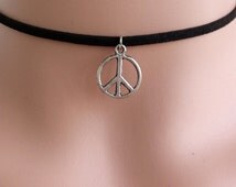 Unique peace sign choker related items | Etsy
