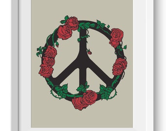 Peace red rose | Etsy