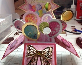 Pop-Up Box Card SVG Cutting Template Only