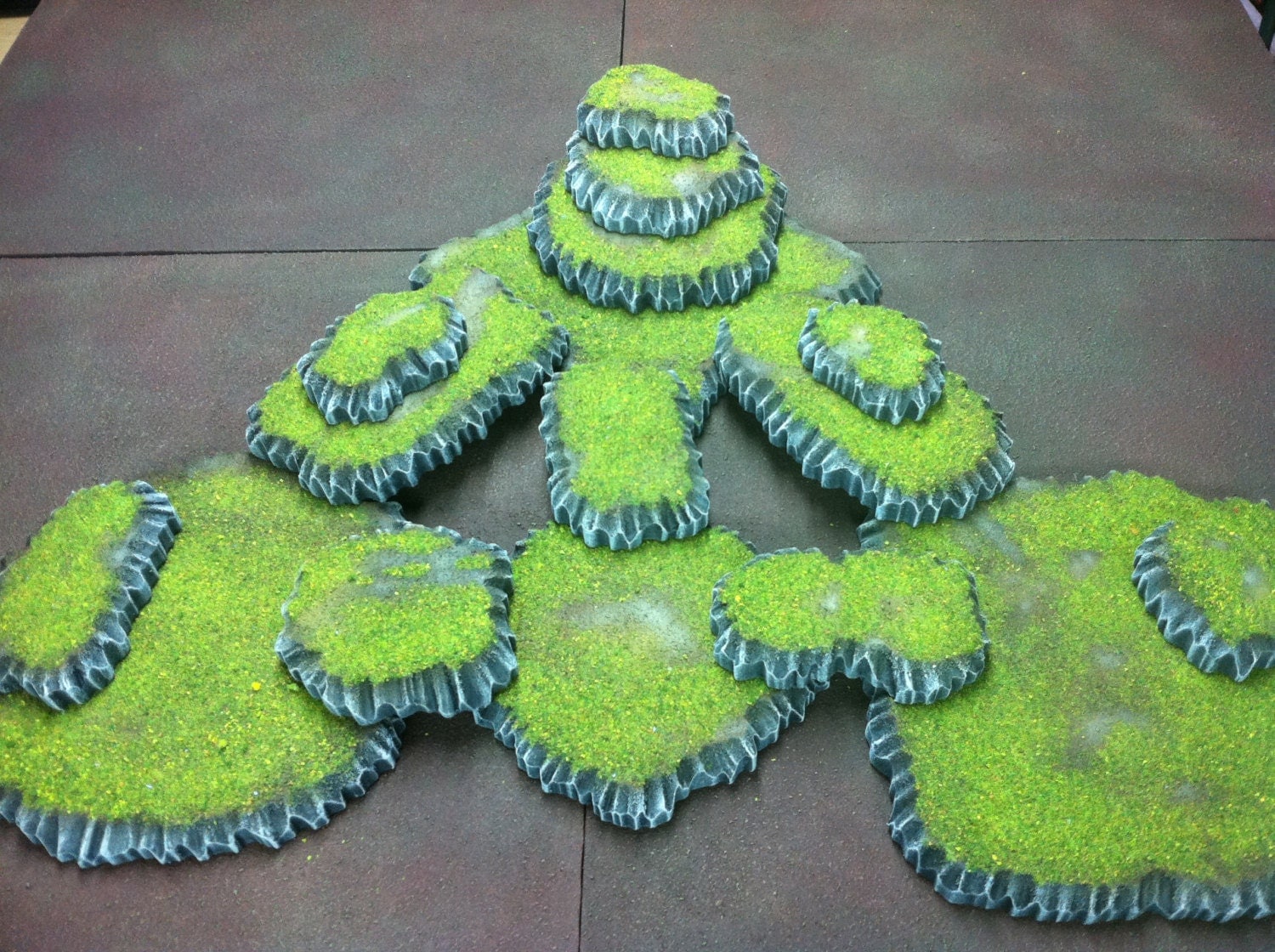 Wargame Scenery 28mm Terrain 16pc Set Stackable Hills
