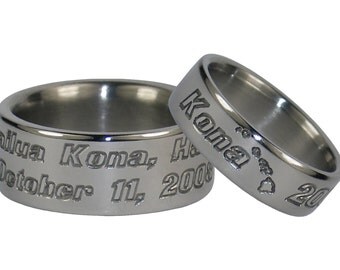 Rasta Titanium Ring Bands by Hawaiititanium on Etsy