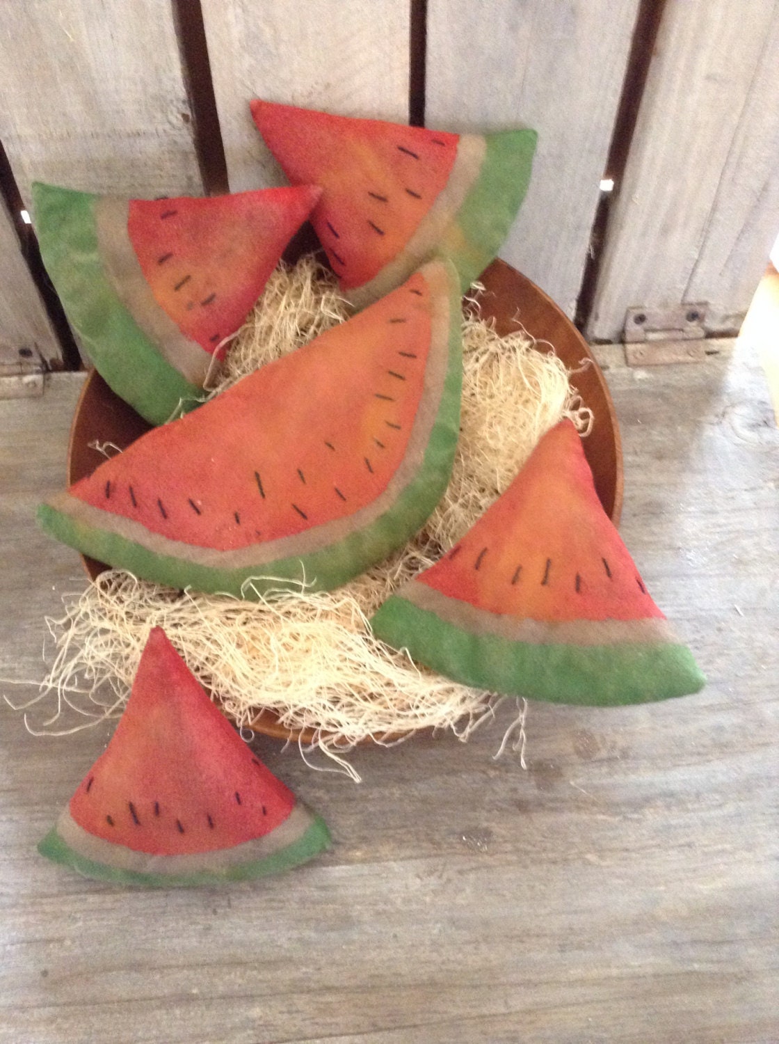 Primitive Grungy Watermelon Ornies Pattern