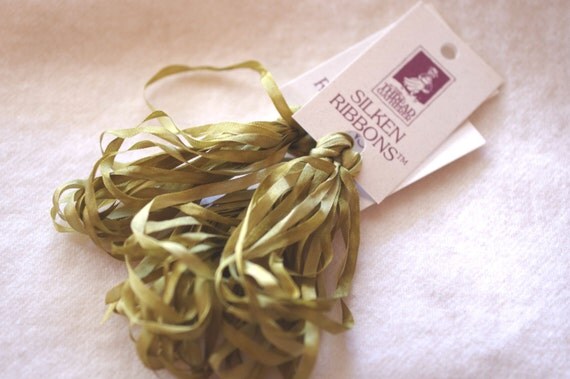 Silken Ribbons 4mm by The ThreadGatherer. SR4 237 Olive