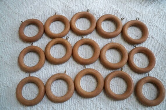 Vintage Wood Drapery Rings Craft Wood Rings 15 Wood Craft
