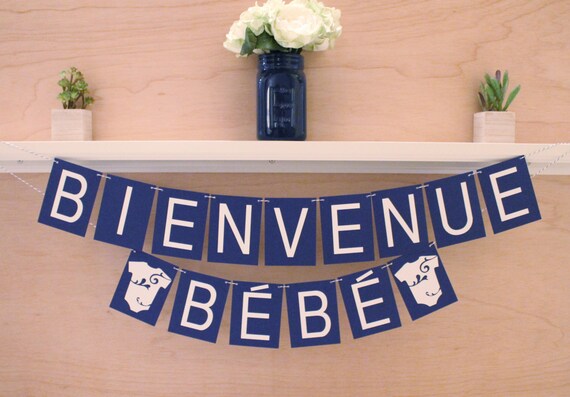 Bienvenue Bebe Banner French Welcome Baby Banner Baby