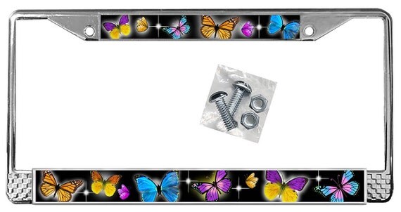 Butterflies License Plate Frame Gifts Girls Ladies Plate