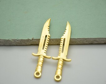 Gold plated knife | Etsy