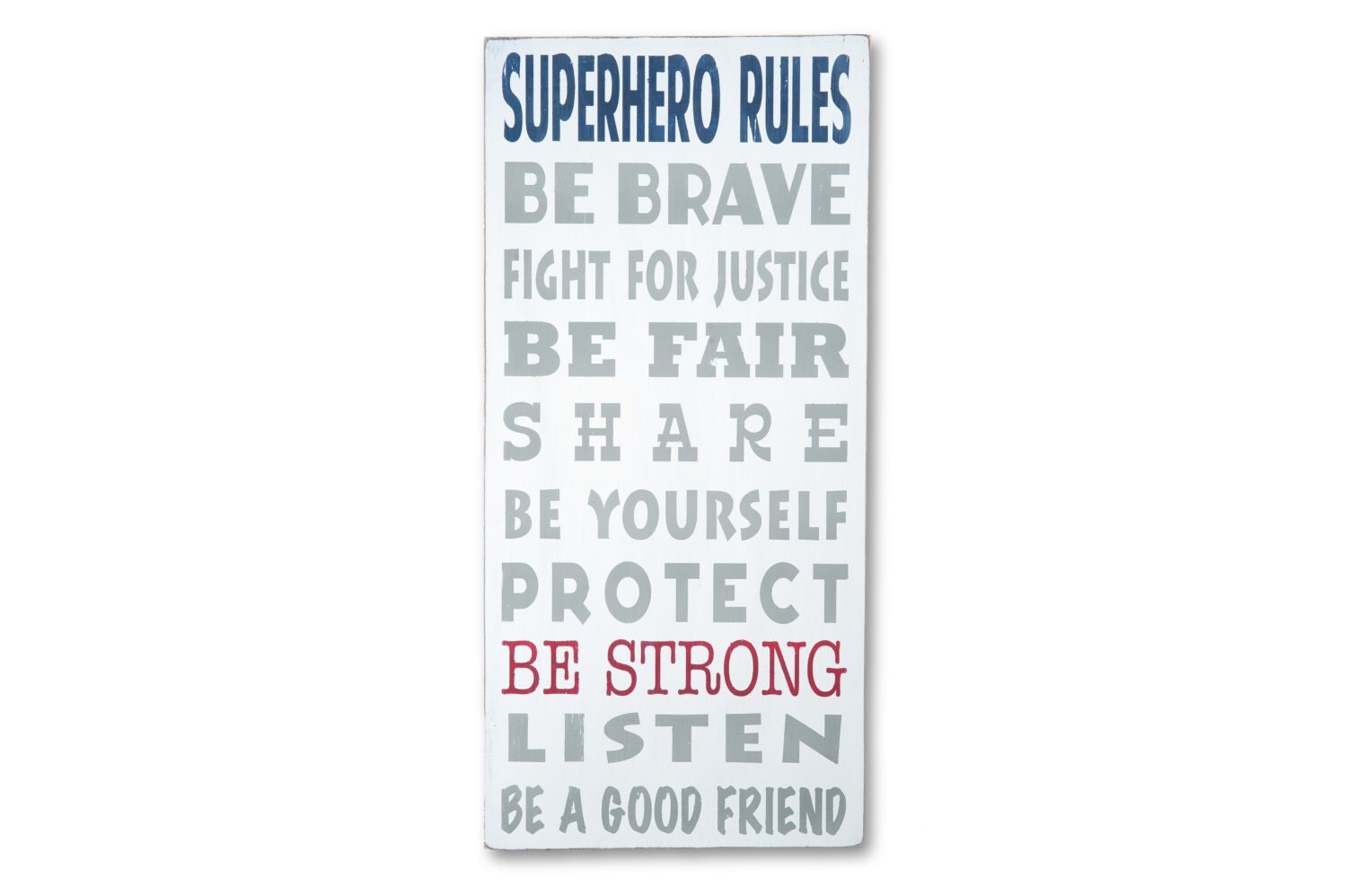 Superhero Rules Sign Typography Word Art perfect for your