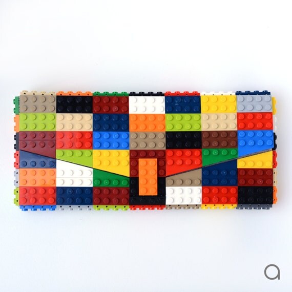 Multicolor clutch purse made with LEGO® bricks FREE SHIPPING