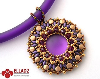 Tutorial Amarande Pendant Beading Tutorial Beading by Ellad2