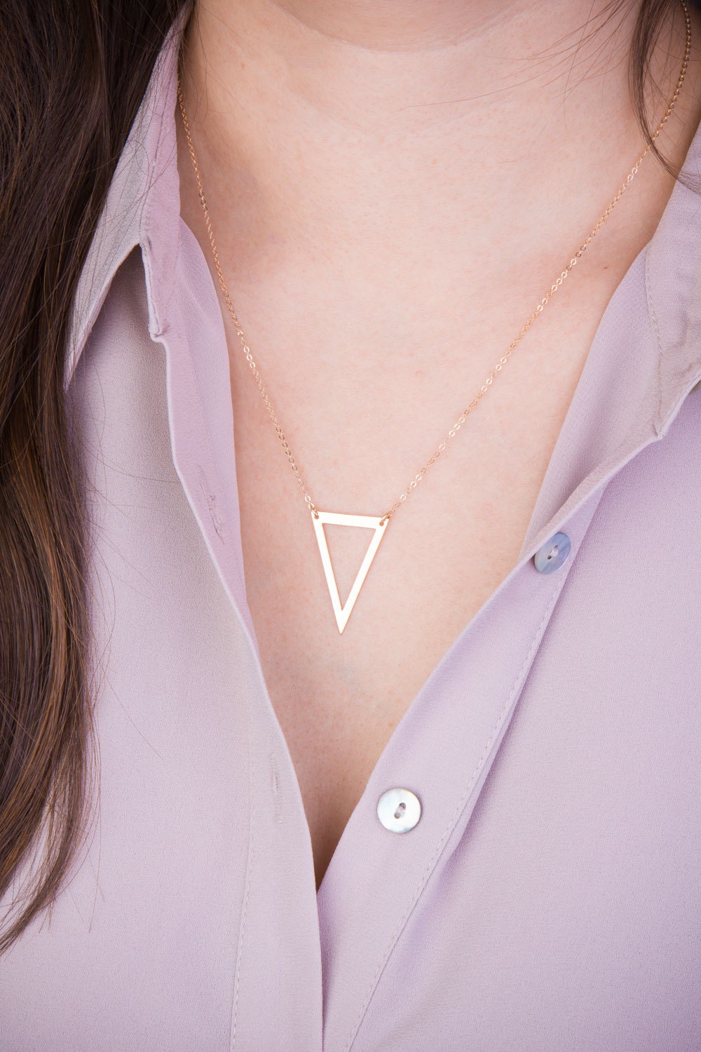 Delicate Triangle Necklace Simple Geometric Triangle Necklace